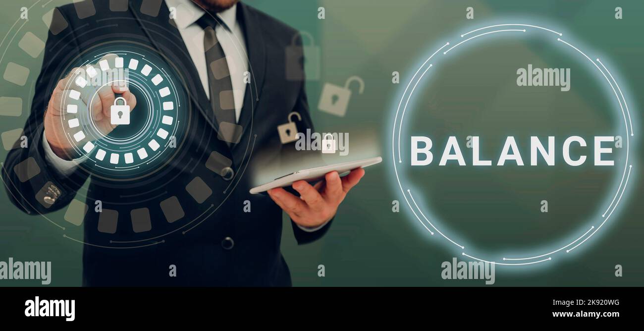 Writing displaying text Balance. Business concept condition in which ...