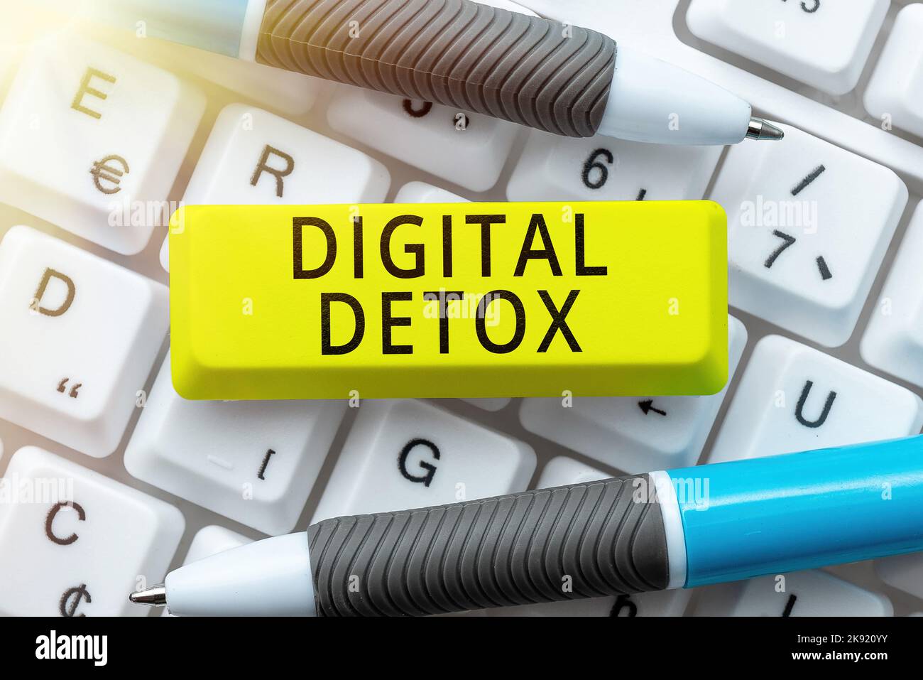 Sign displaying Digital Detox. Concept meaning Prohibiting the usage of ...