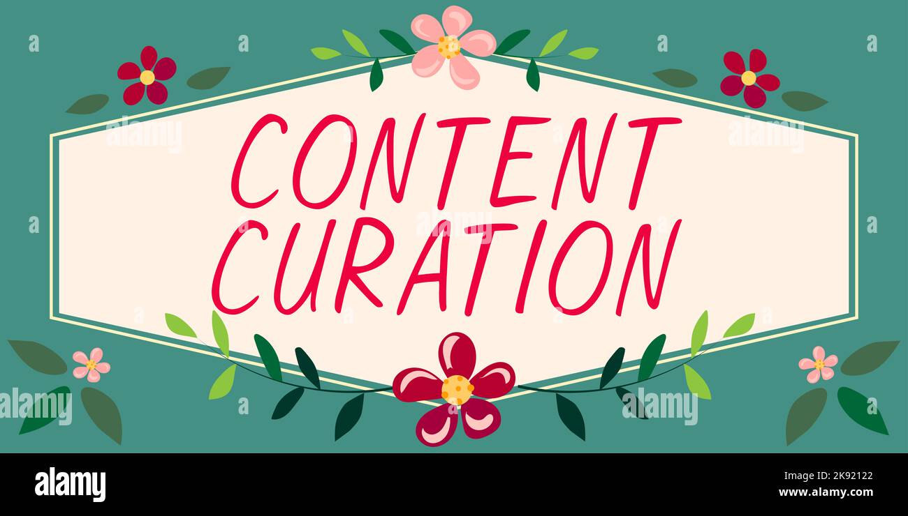 Hand writing sign Content Curation. Business overview establish a fluid ...