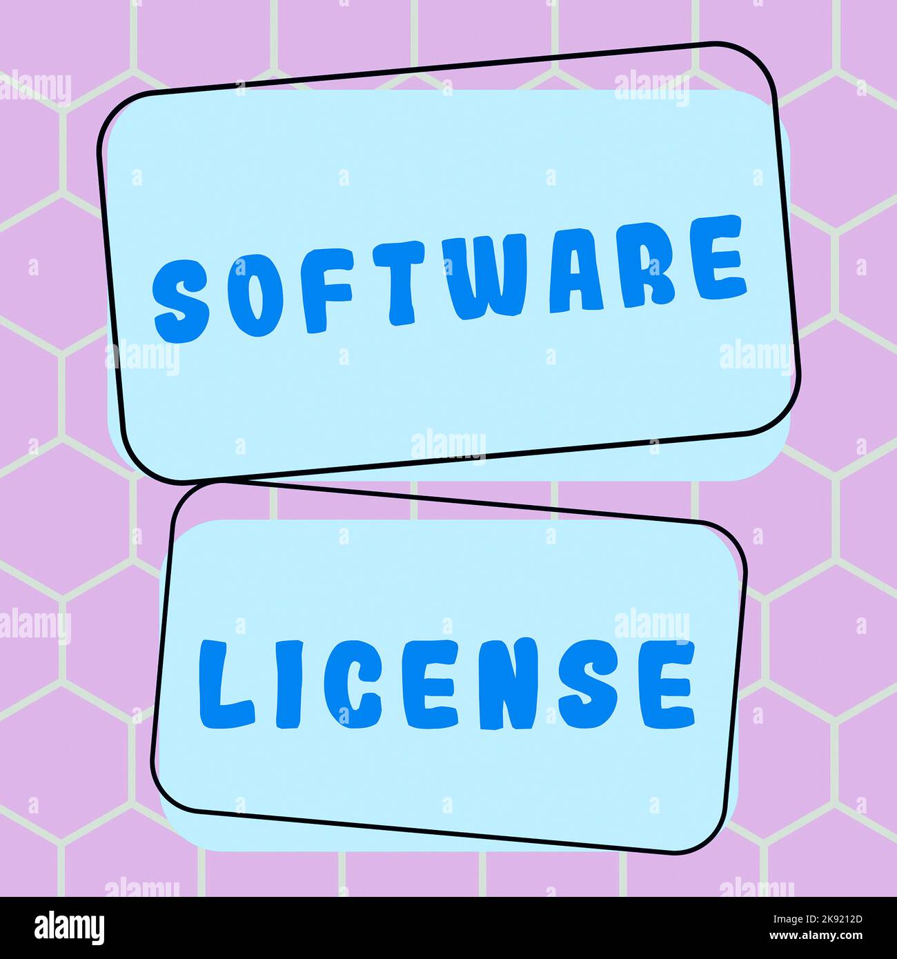 Handwriting text Software License. Business showcase delivery of a ...
