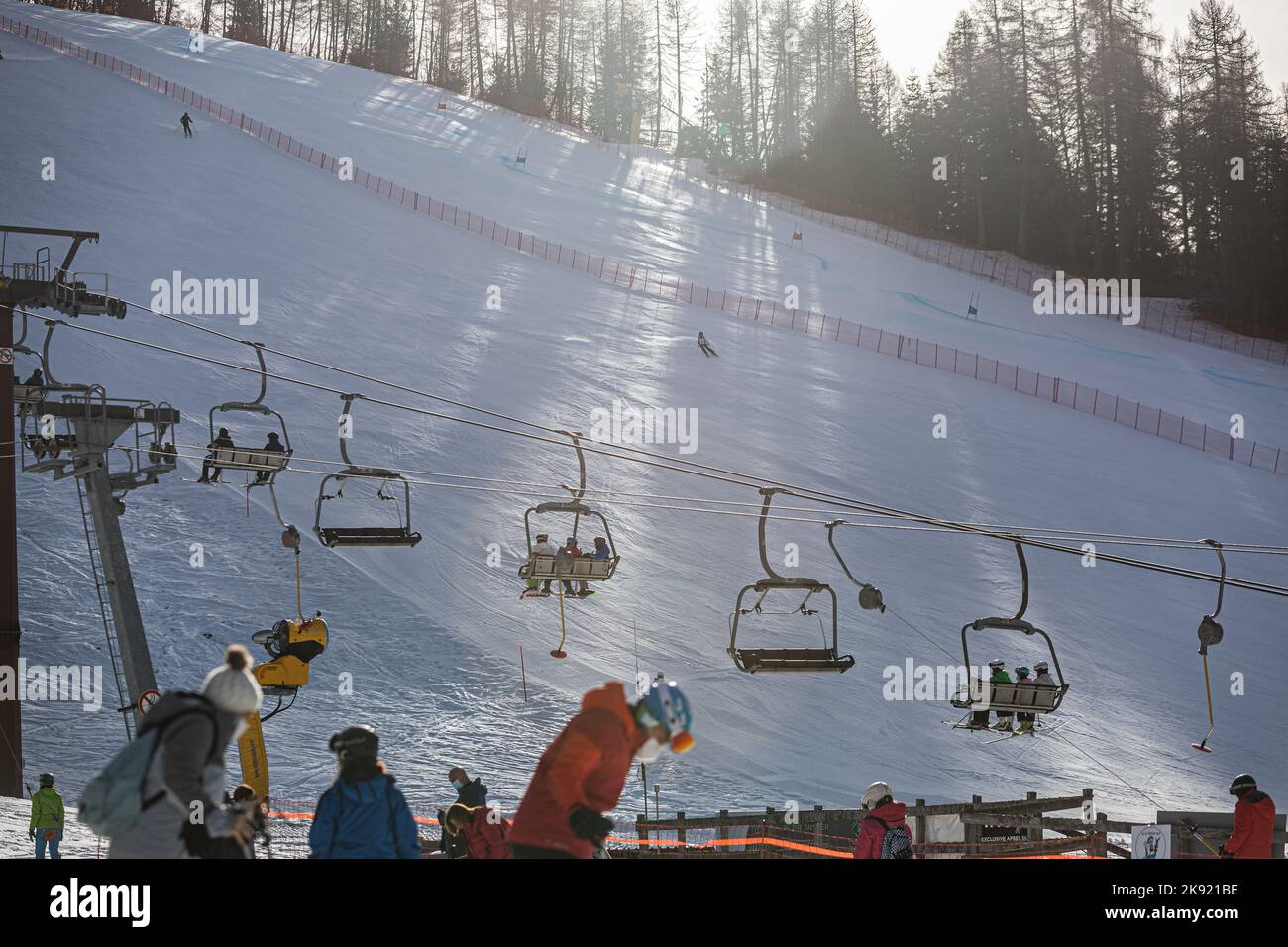 Folgaria Lifts and ski runs Stock Photo - Alamy