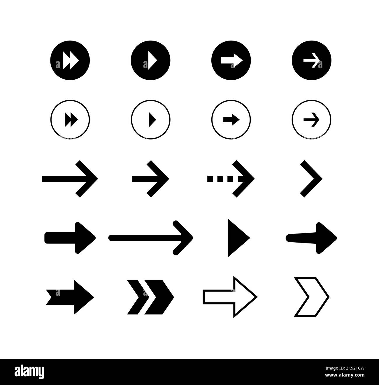 Arrow icons isolated. Set different arrows or web designs. Vector illustration Stock Vector ...