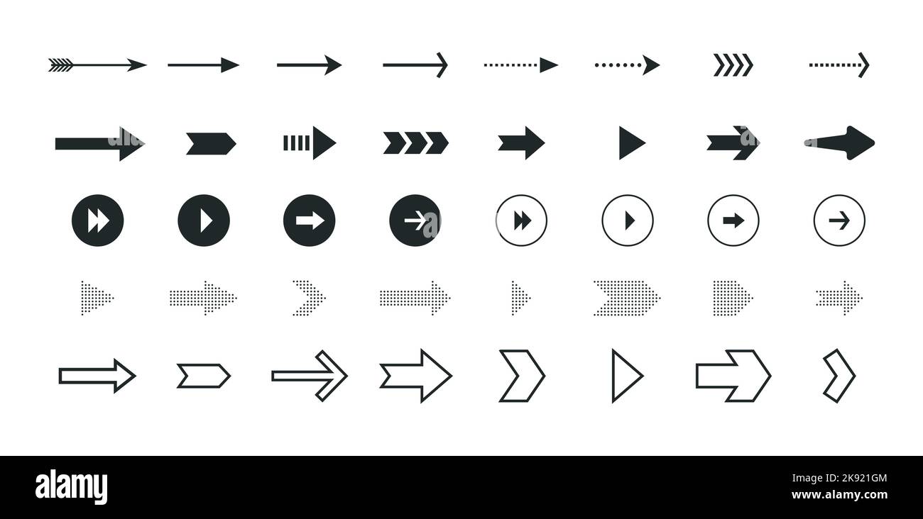 Arrow icons isolated. Set different arrows or web designs. Vector ...