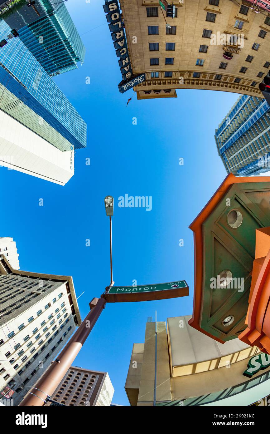 Phoenix, USA - June 14, 2012: perspective of skyscrapers corner San ...