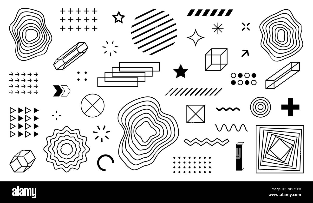 Abstract design symbols and elements. Set Of Geometric Shapes. Vector illustration Stock Vector ...
