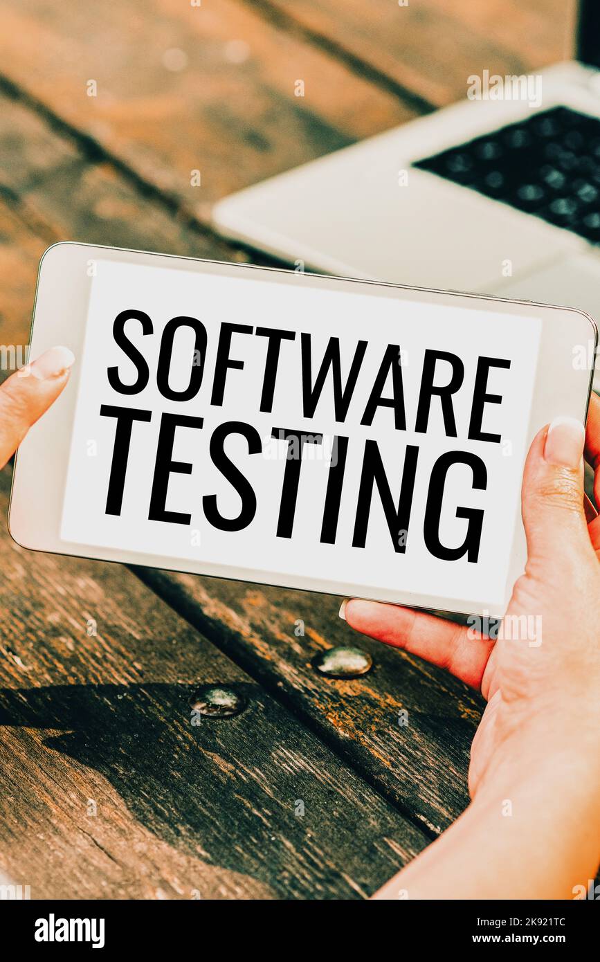 Sign Displaying Software Testing Word For Activity To Check Whether