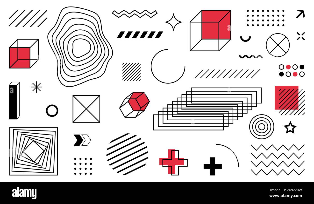 Abstract design symbols and elements. Set Of Geometric Shapes. Vector illustration Stock Vector ...