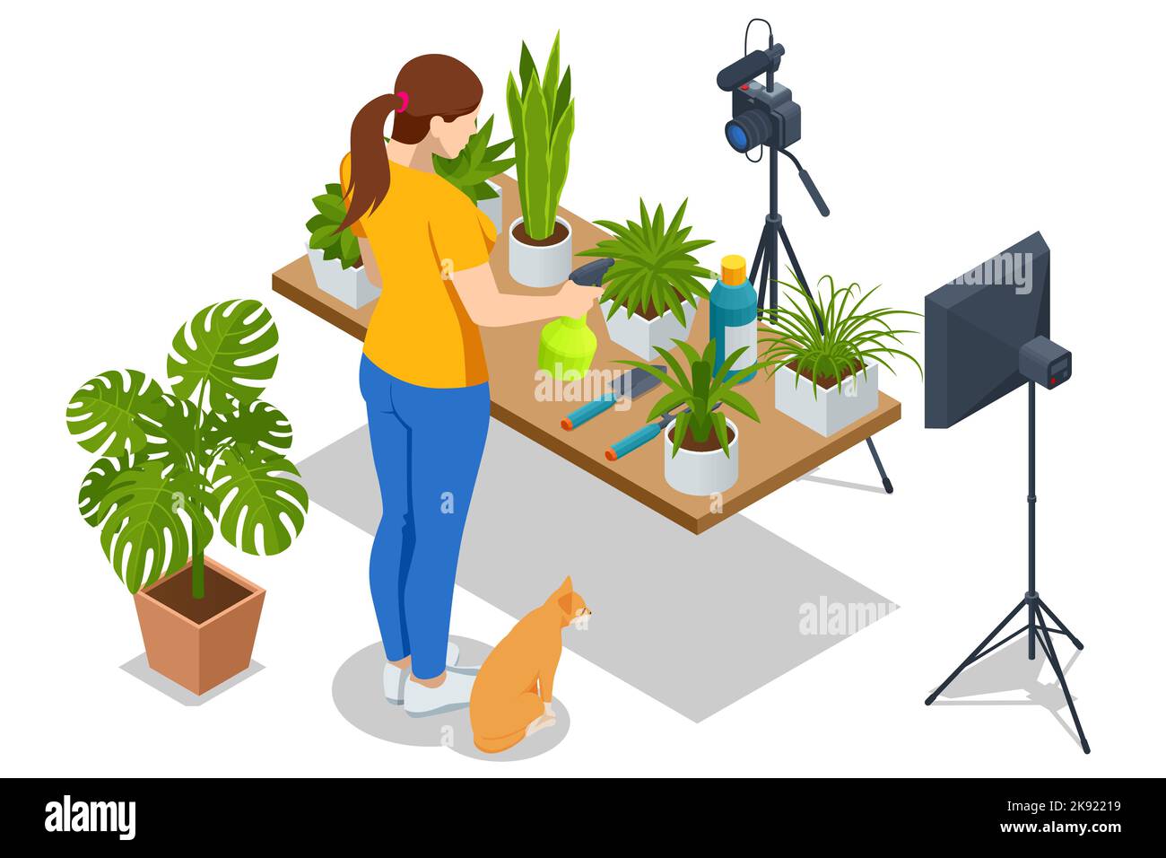 Portrait woman florist recording tutorial hi-res stock photography and ...