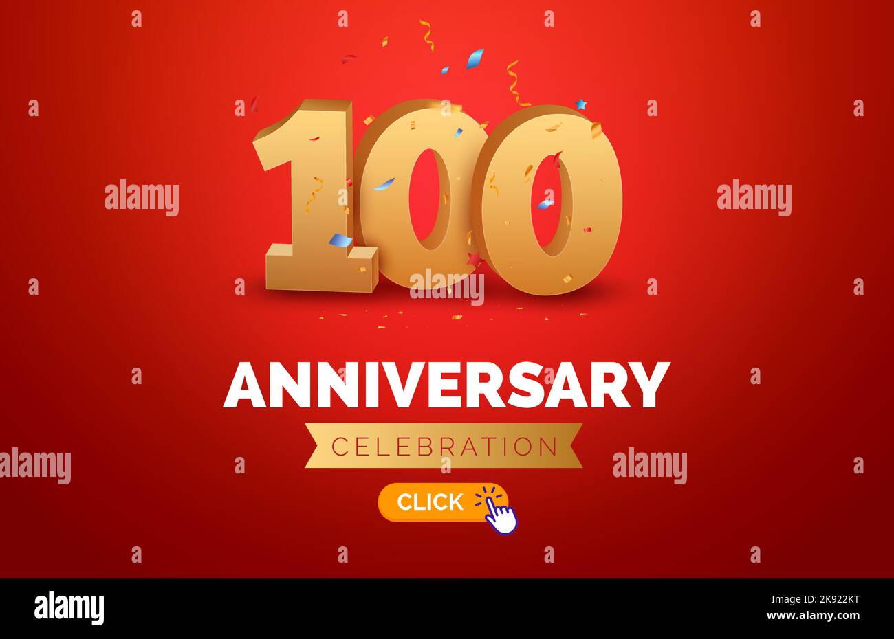 Anniversary Birthday 100 Years Golden Background Happy Vector Poster
