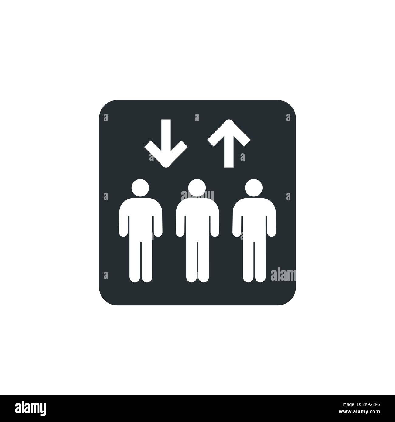 Elevator lift vector icon. Elevator 3 people sign entrance building ...
