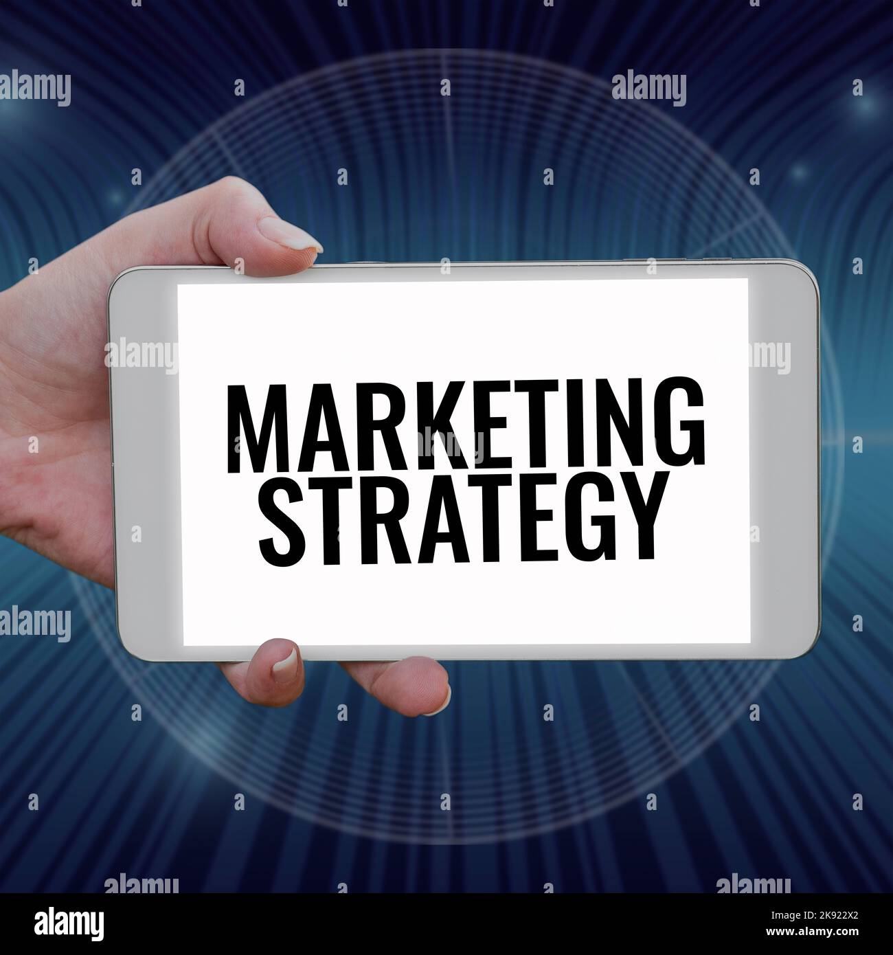 Sign displaying Marketing Strategy. Business approach plan of action designed to promote and ...