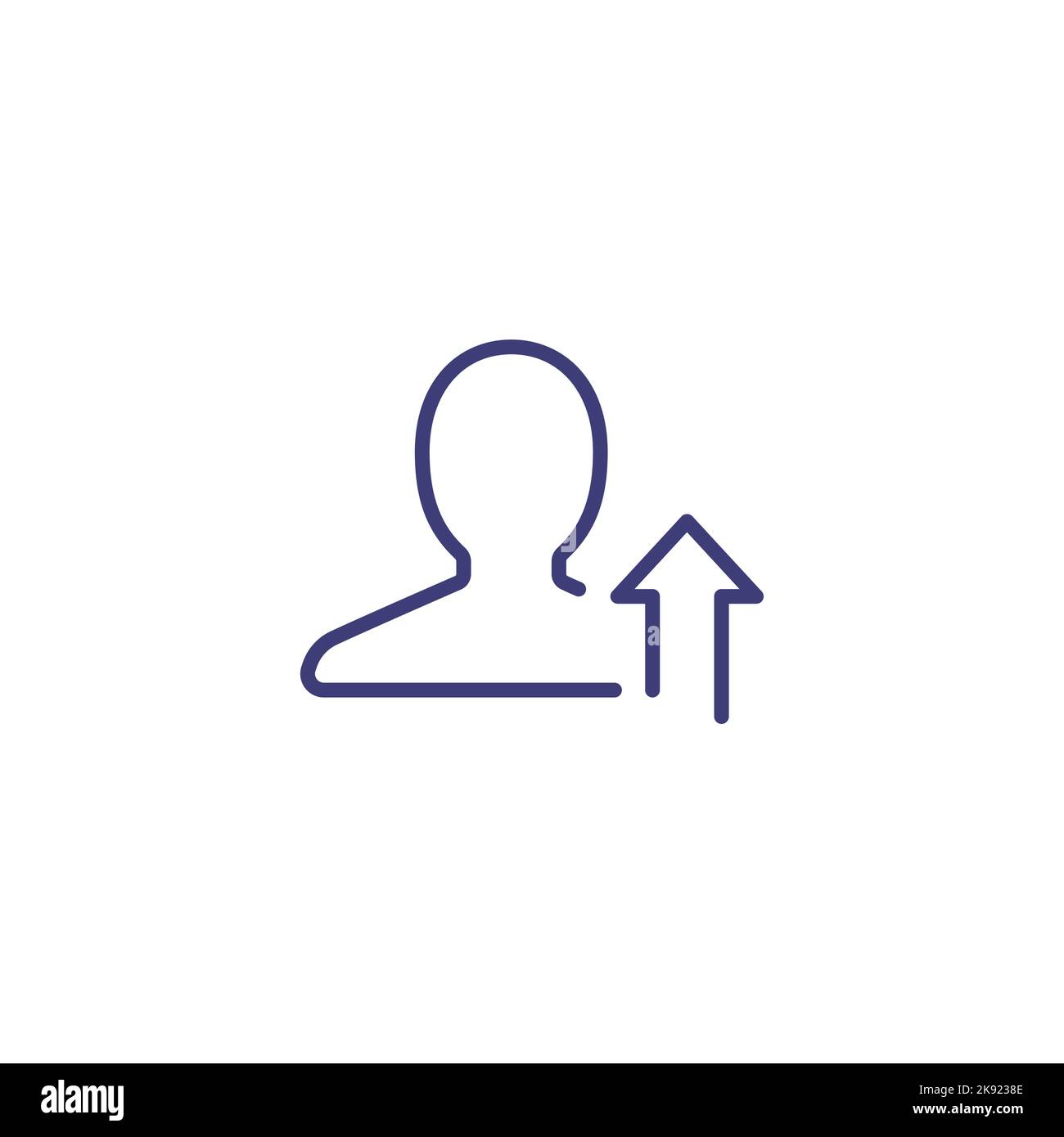 Team person growth line icon. Increase group population human vector ...
