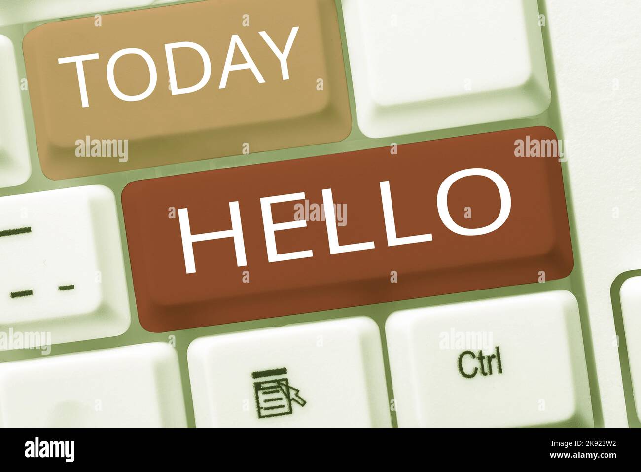 Hand writing sign Hello. Concept meaning alteration of hallo which was ...