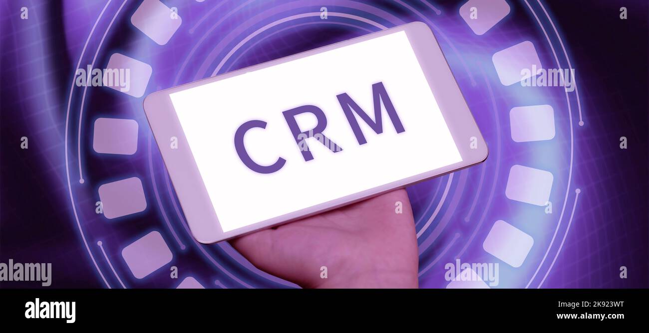 Writing displaying text Crm. Business approach manages all your company ...