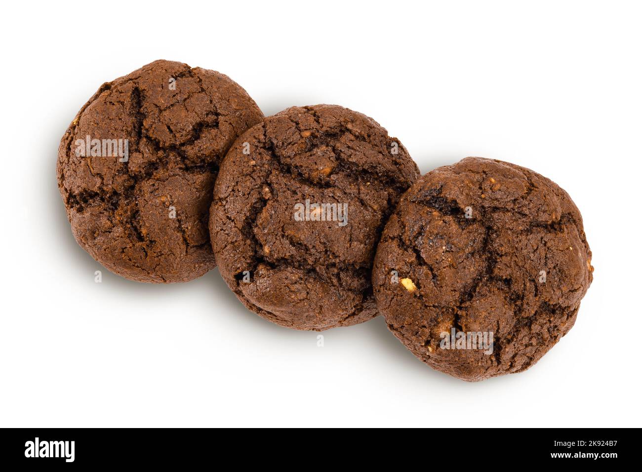 chocolate cookies isolated on white background with full depth of field ...