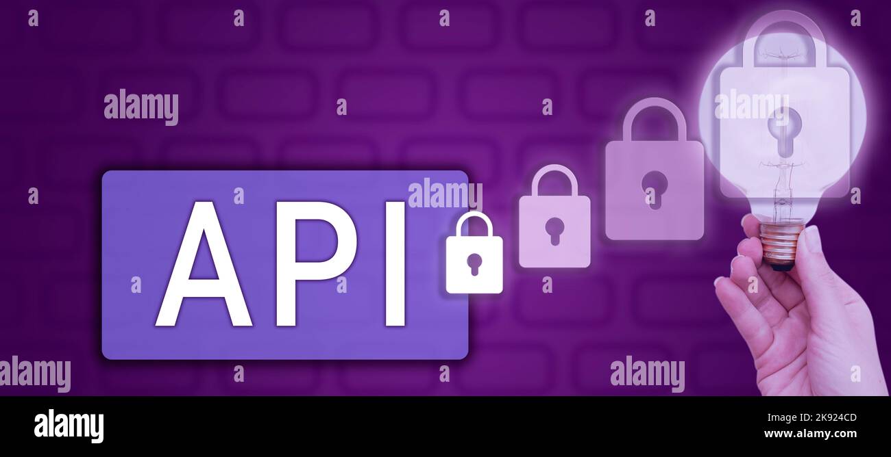 Text caption presenting Api. Business overview set of routines, protocols, and tools for ...