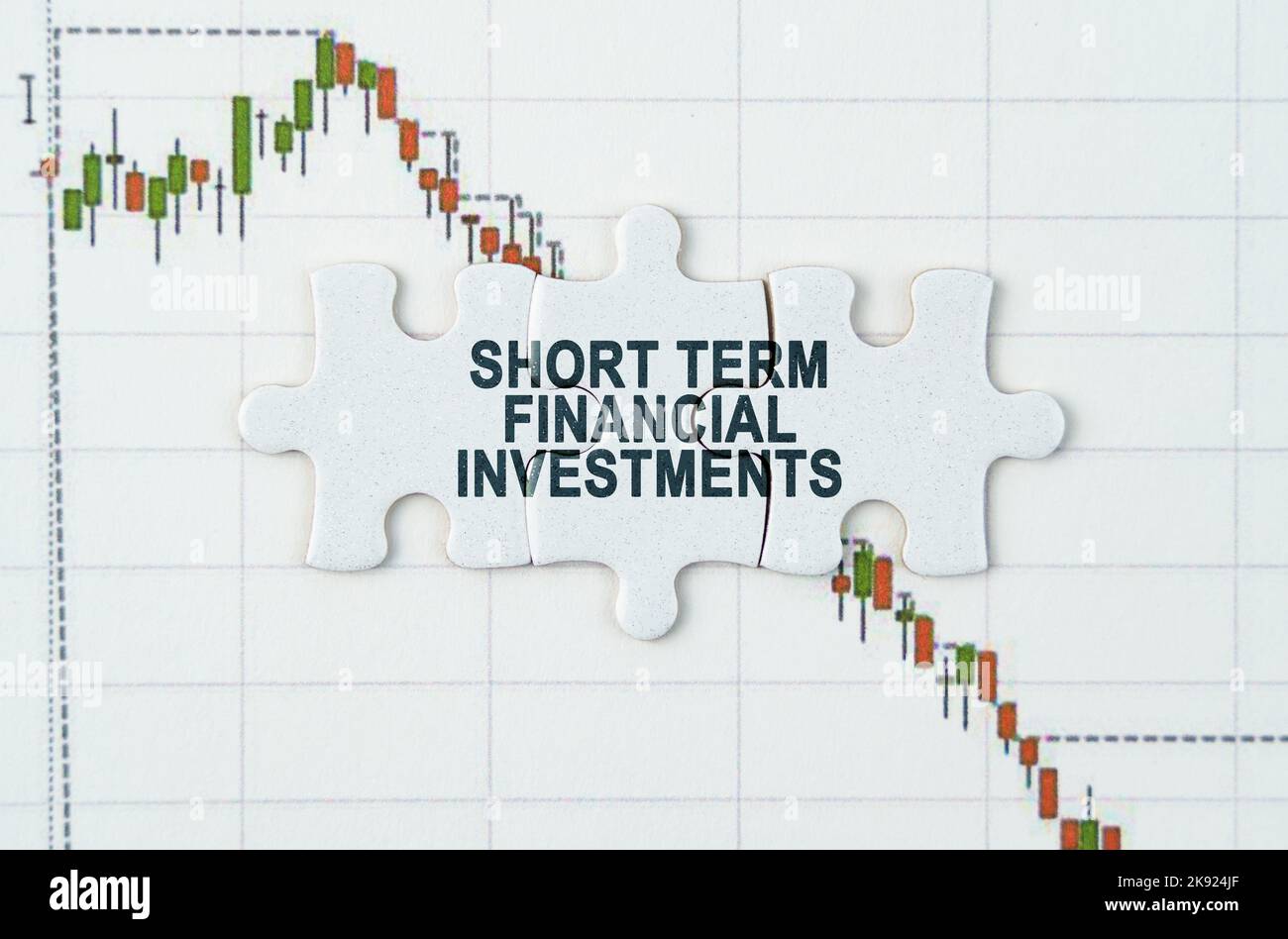 Business concept. On the quotes chart there are puzzles with the ...