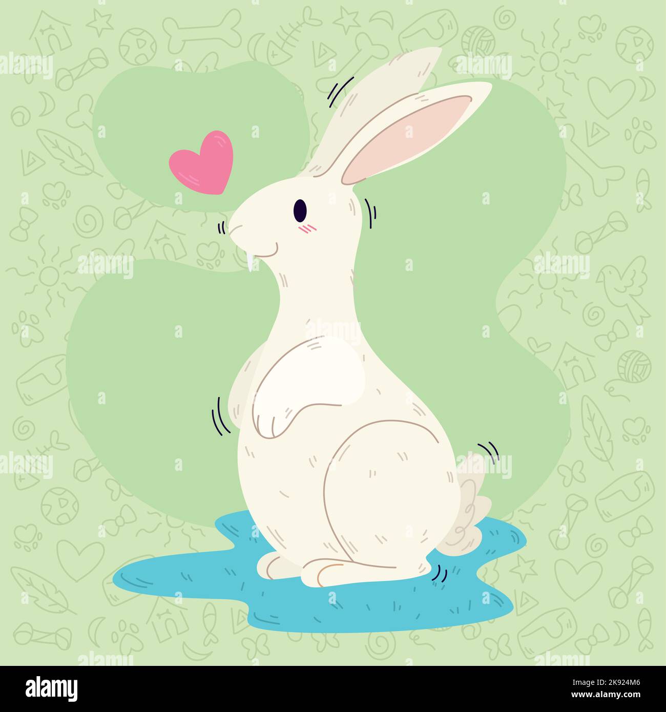 Isolated cute white rabbit cartoon character Vector Stock Vector Image ...