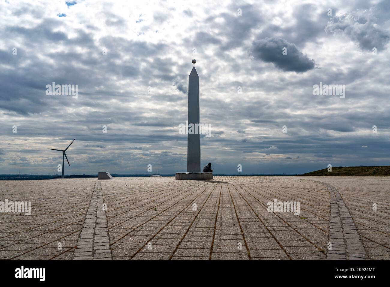 Hoheward slagheap, the sundial obelisk, Herten, NRW, Germany Stock ...