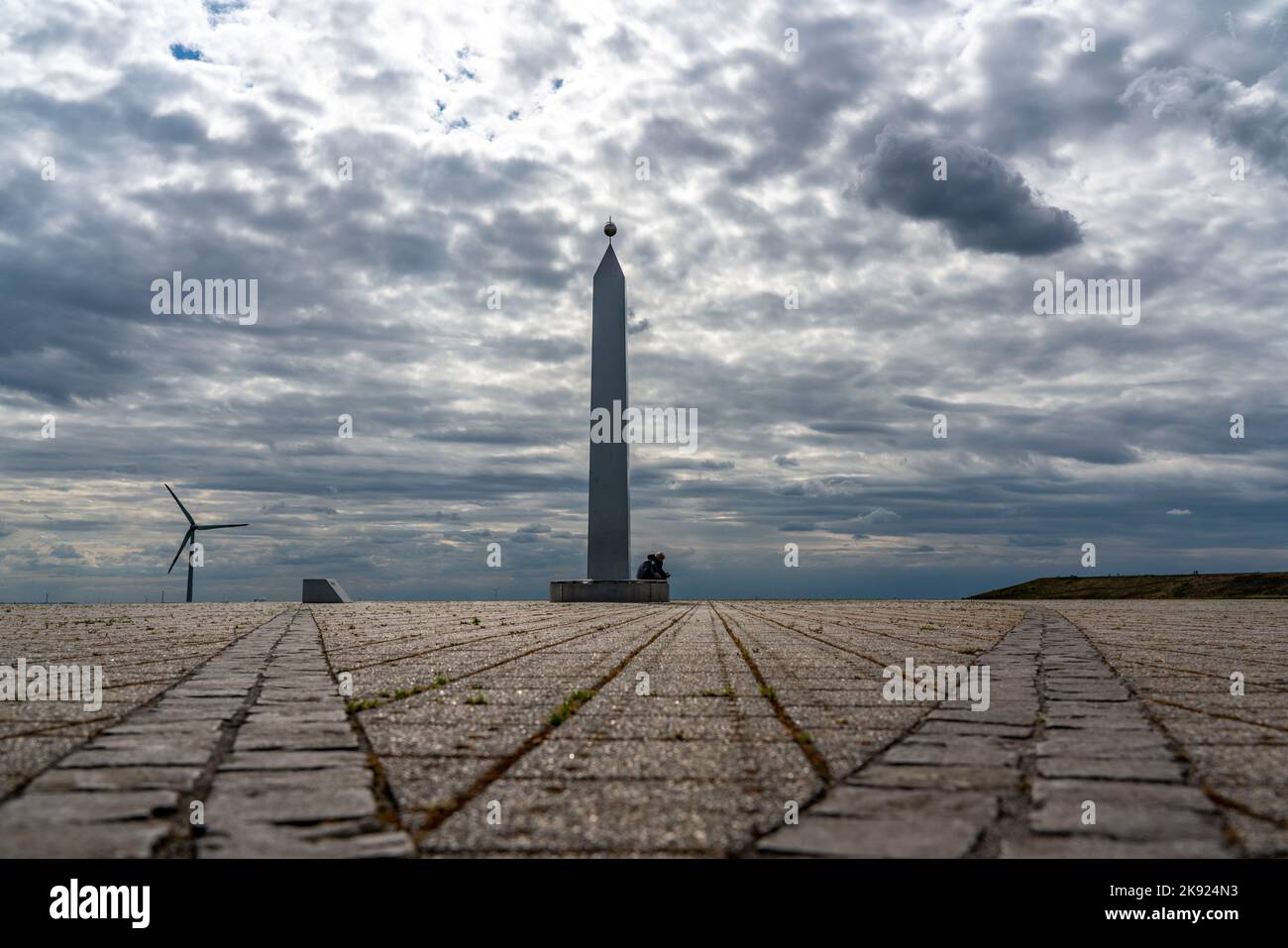 Hoheward slagheap, the sundial obelisk, Herten, NRW, Germany Stock ...