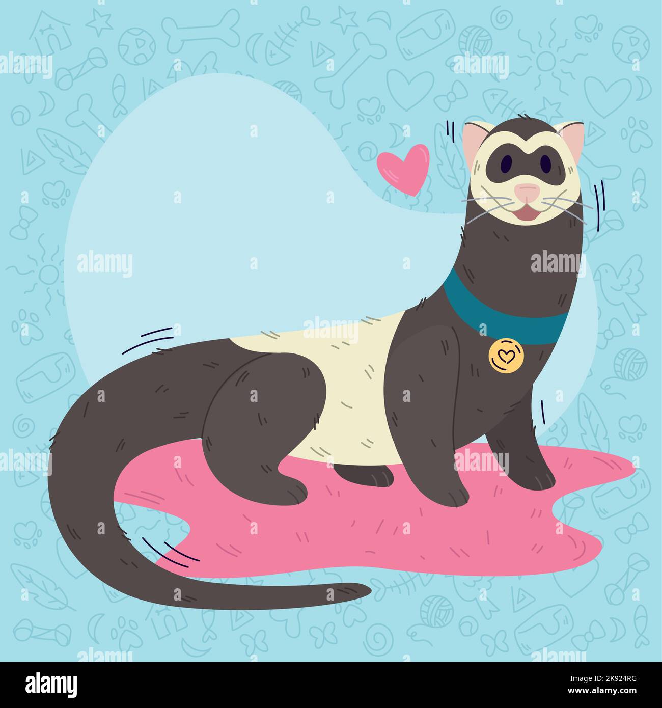 Isolated cute ferret cartoon character Vector Stock Vector Image & Art ...
