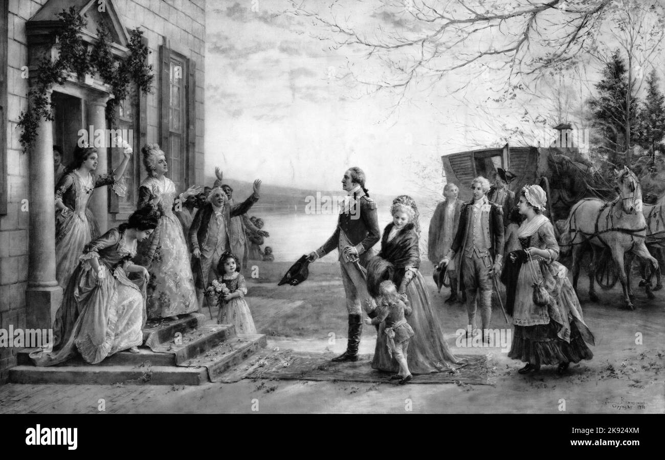 George Washington's return to Mount Vernon, Christmas Eve 1783 - c 1910 ...