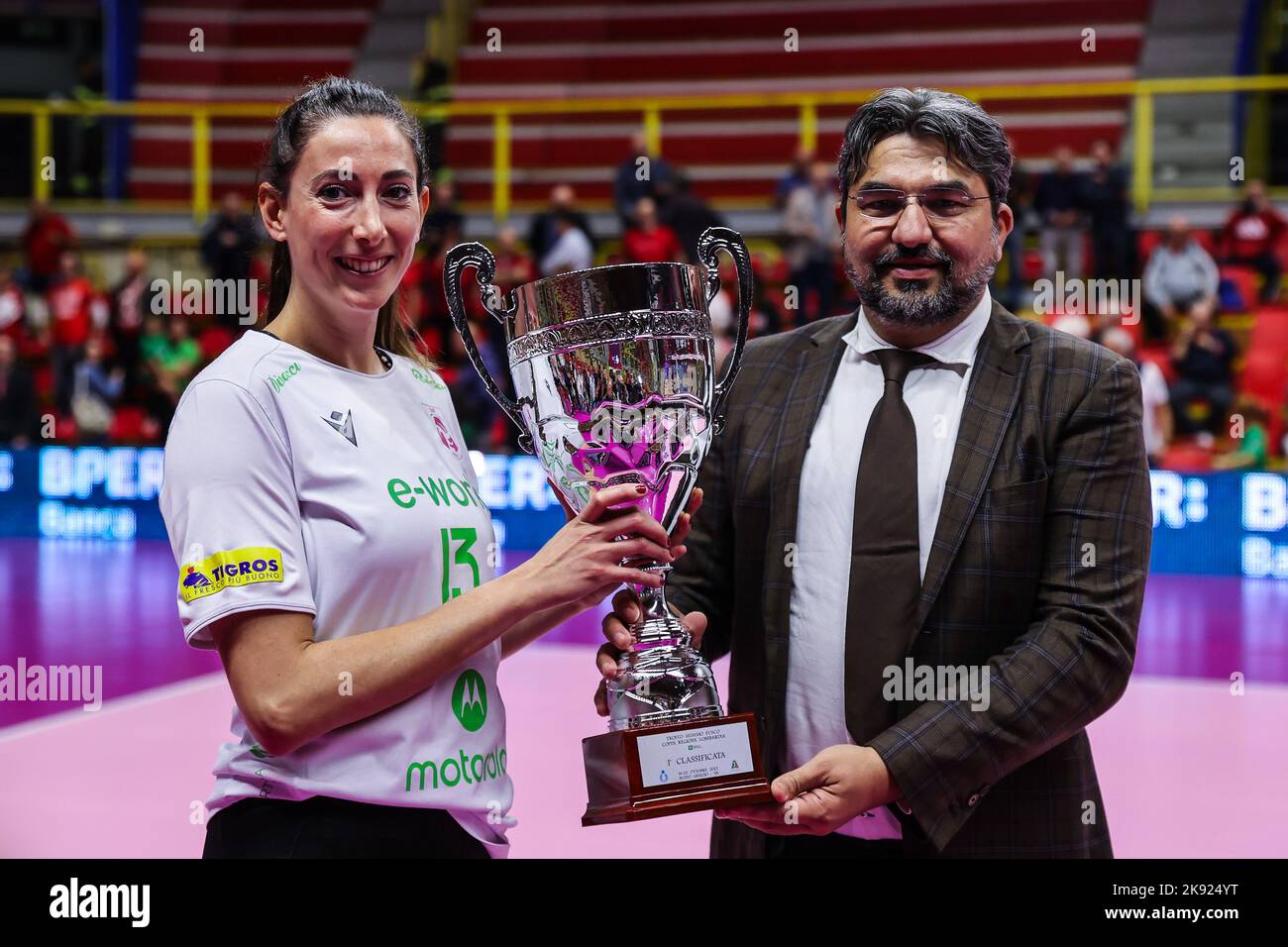 Rossella Olivotto #13 of UYBA Unet E-Work Busto Arsizio with Giuseppe ...