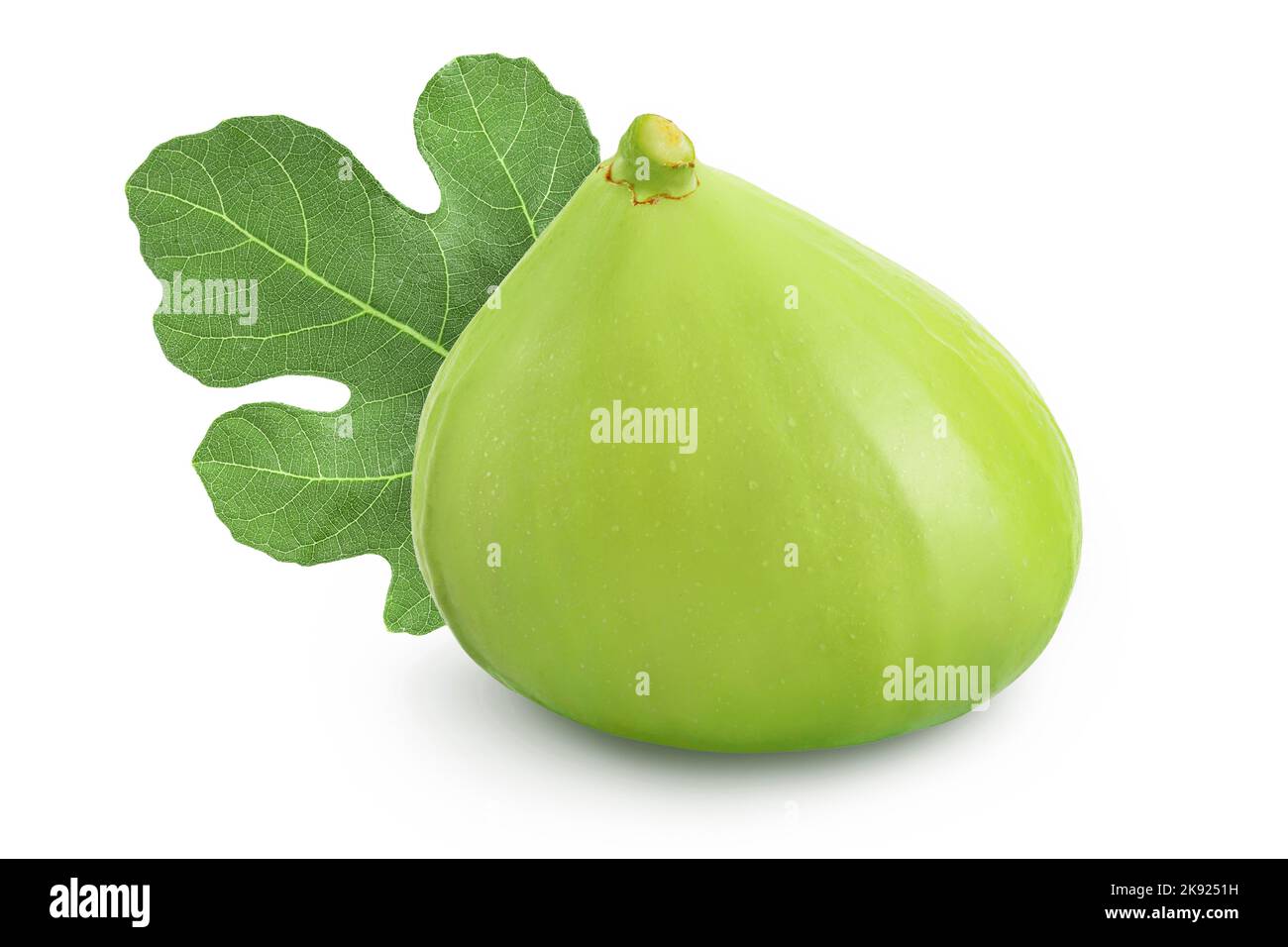 Ripe green fig fruit isolated on white background with full depth of ...