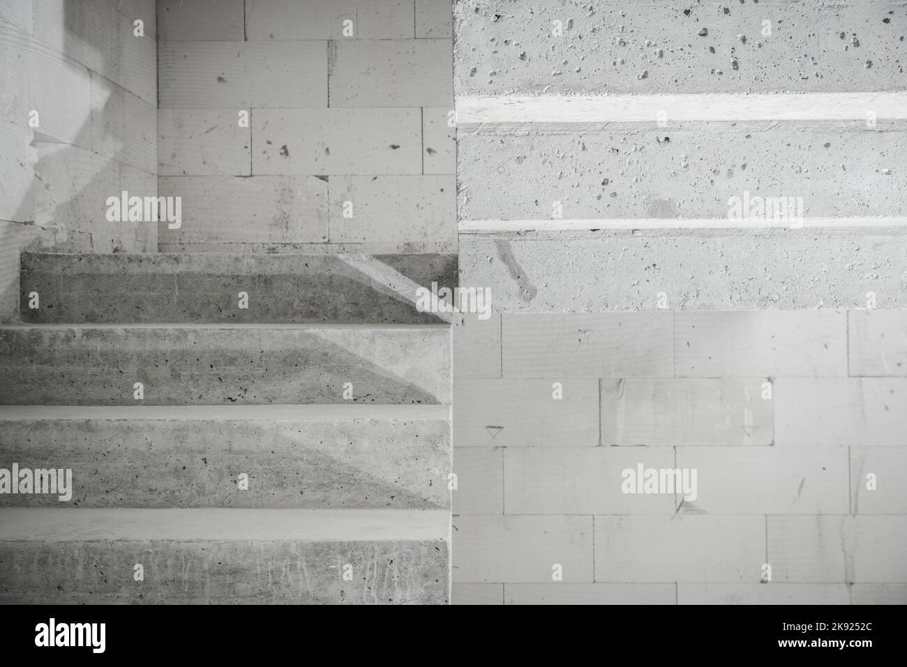 Raw Concrete Staircase Under Construction in New Residential Block ...