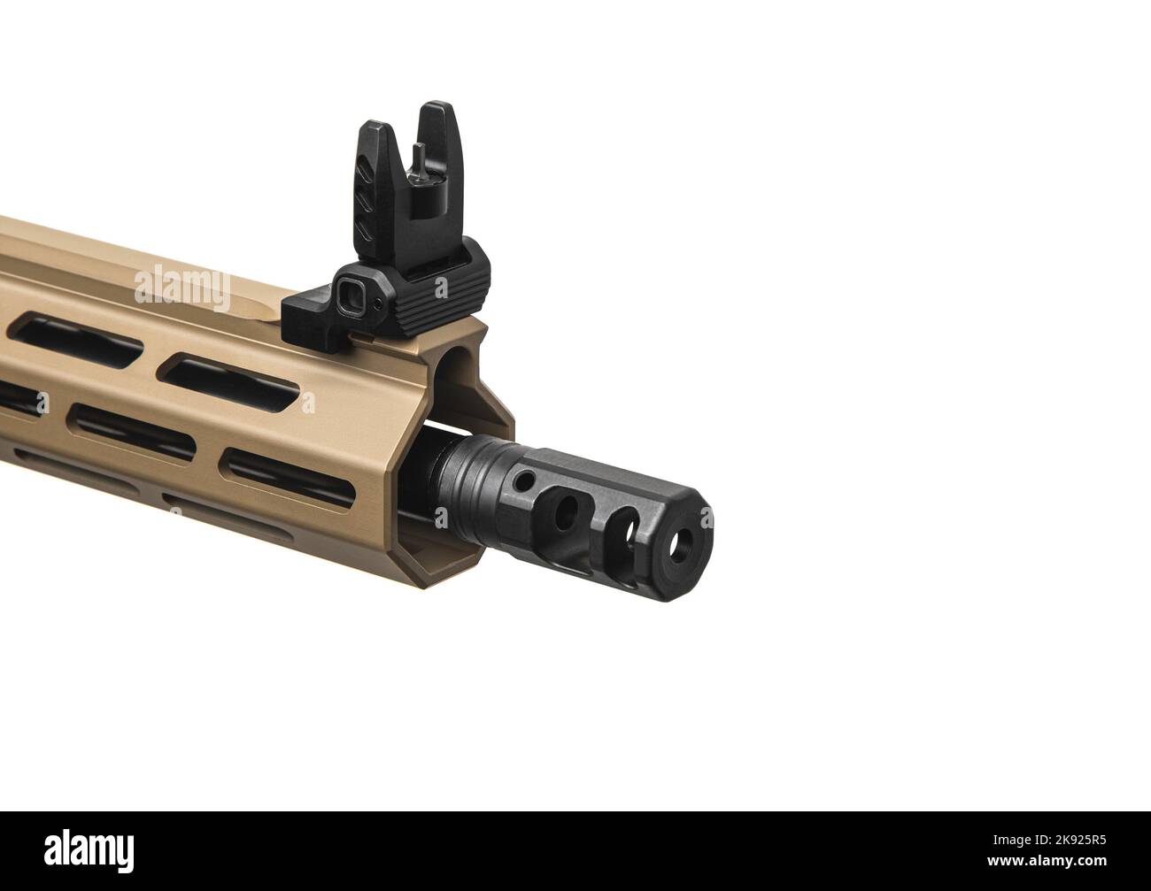 Modern automatic rifle in coyote color. Weapons for police, special ...