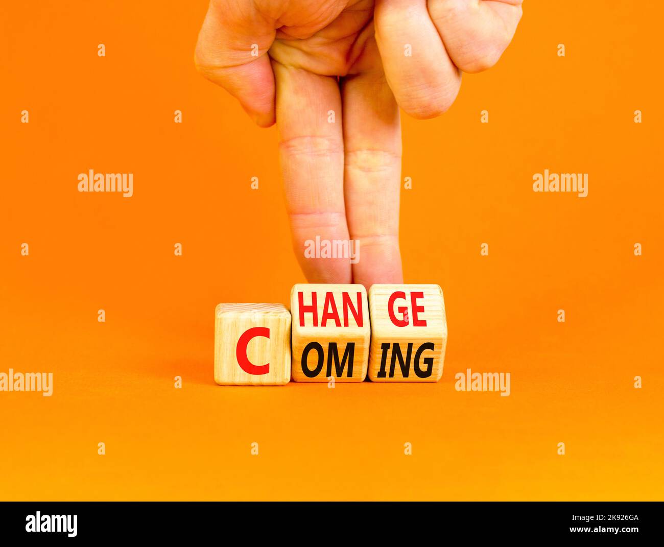 Change is coming symbol. Concept words Change and Coming on wooden ...