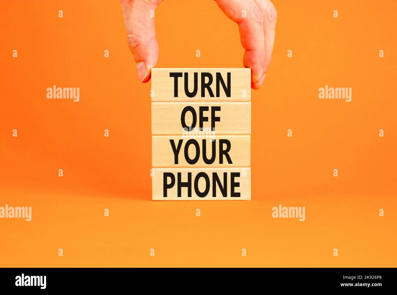 Turn off your phone symbol. Concept words Turn off your phone on wooden ...