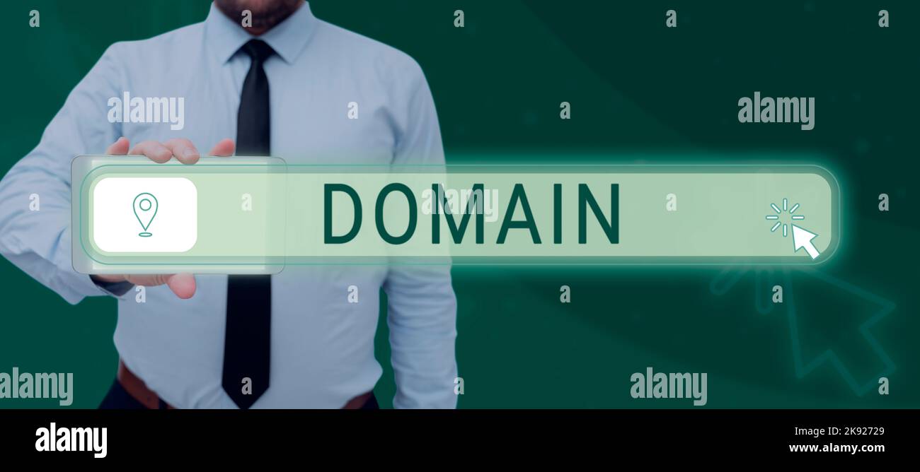 Handwriting text Domain. Business showcase identification string that ...