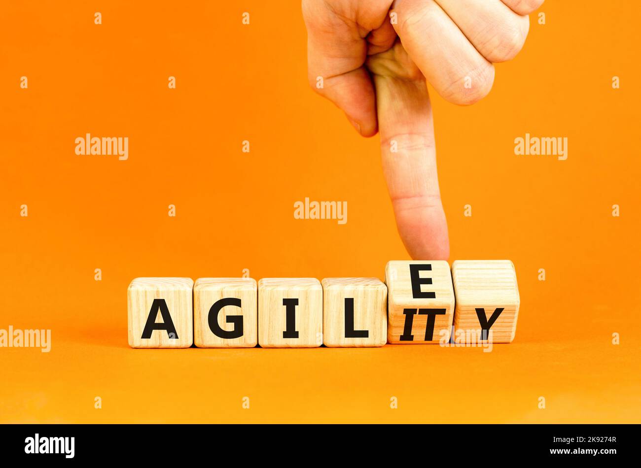 Agile and agility symbol. Concept words Agile and Agility on wooden ...