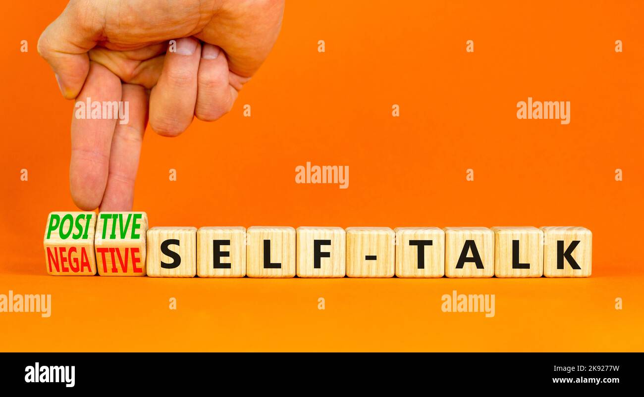 Positive or negative self-talk symbol. Concept words Positive self-talk ...