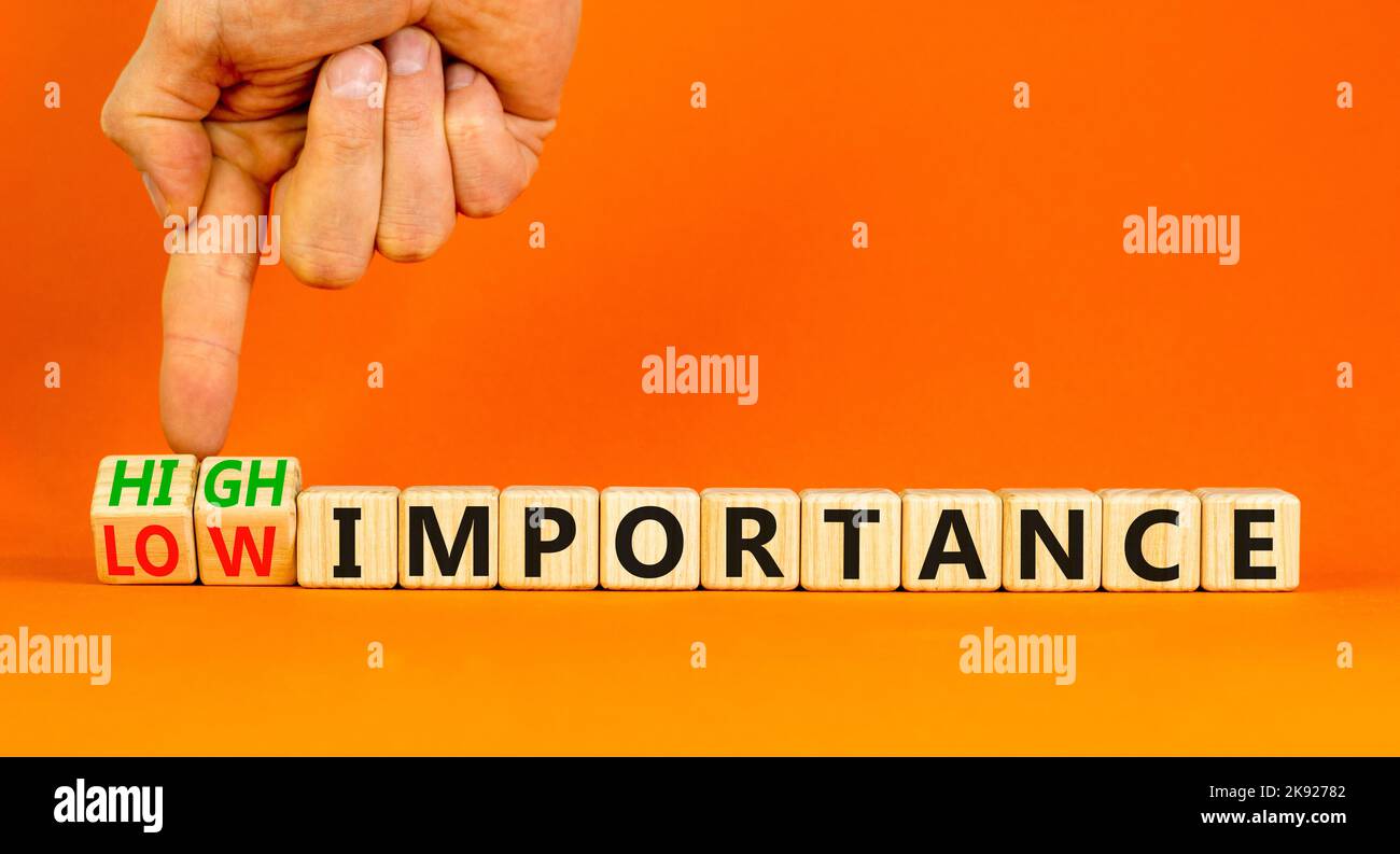 High or low importance symbol. Concept words High importance and Low ...