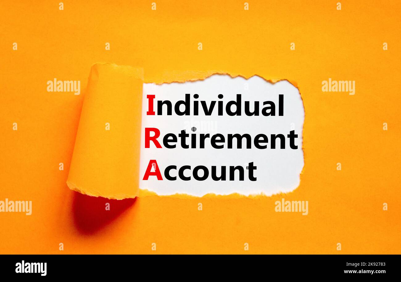 IRA individual retirement account symbol. Concept words IRA individual ...