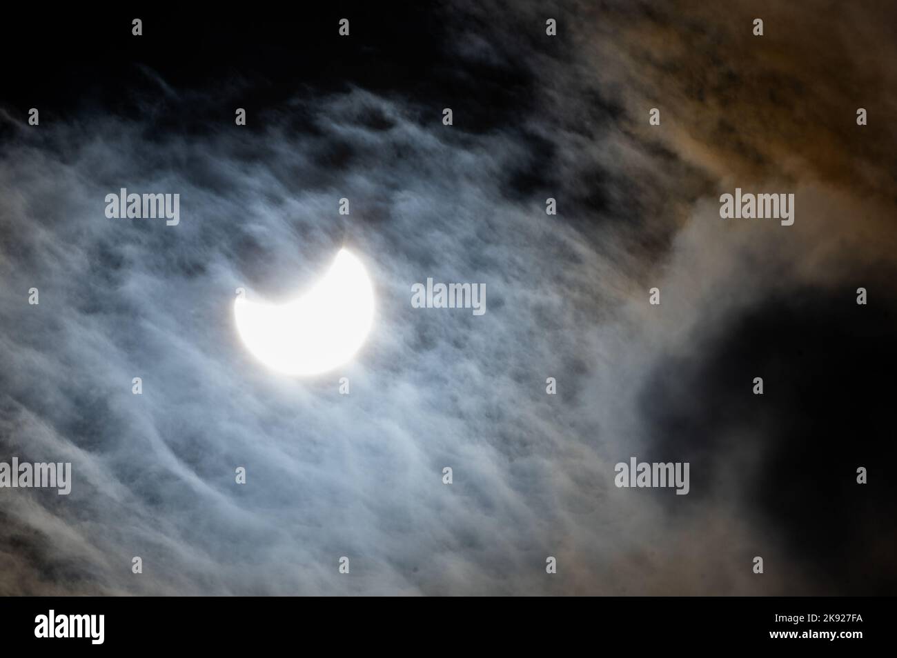 Gdansk, Poland. 25th Oct, 2022. A partial solar eclipse visible in ...