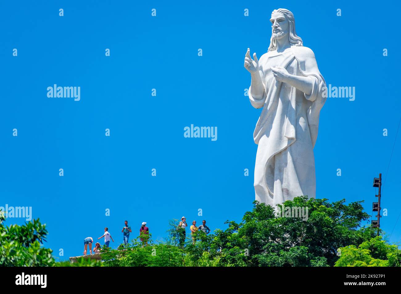 Sculpture art The Christ of Havana by Jilma Madera, Cuba Stock Photo ...