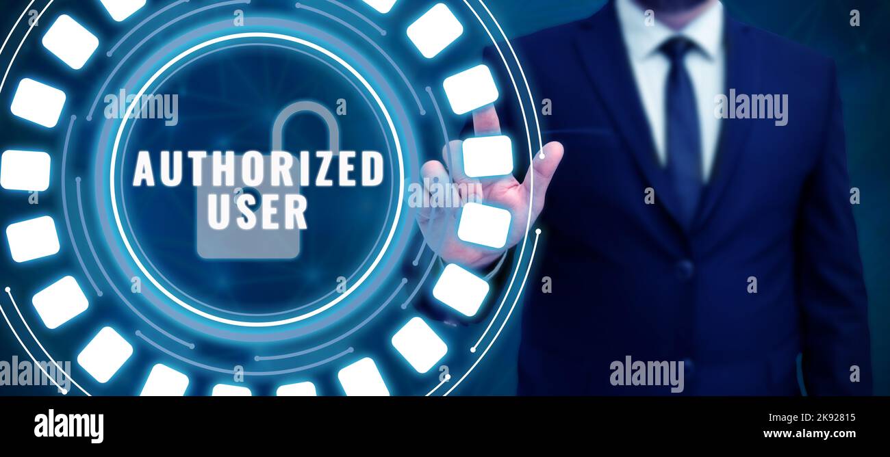 Hand writing sign Authorized User. Business concept create extra exact ...