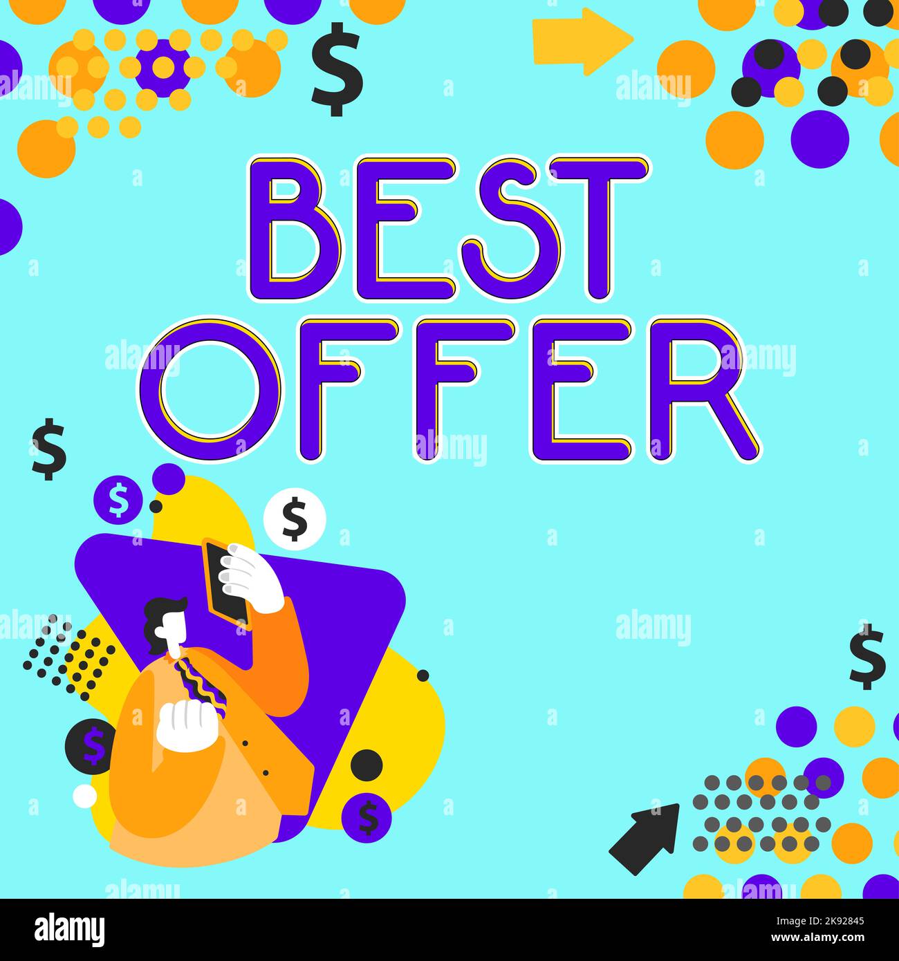 Text caption presenting Best Offer. Business overview To convince ...