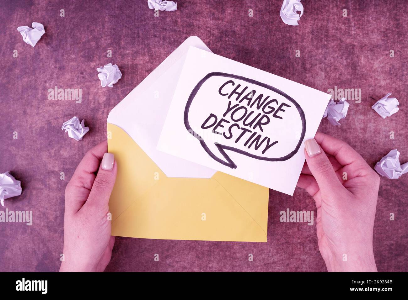 Text caption presenting Change Your Destiny. Business showcase choosing ...