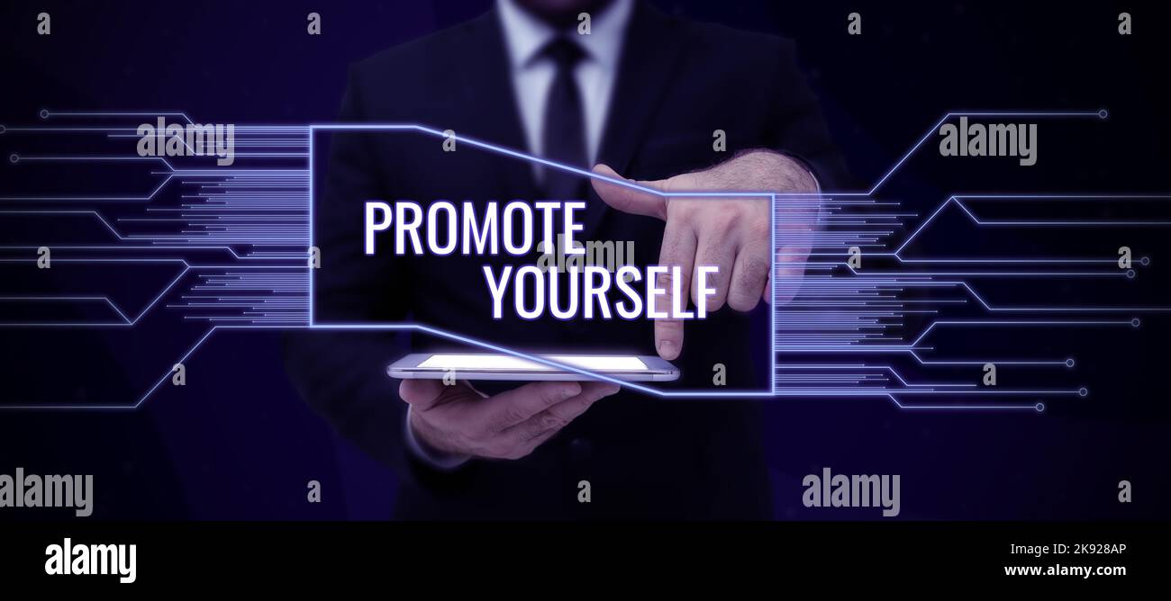 Inspiration showing sign Promote Yourself. Business showcase the ...
