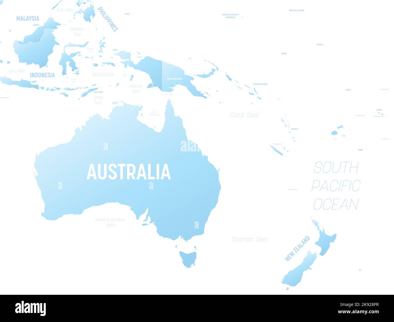 Australia and Oceania detailed political map with lables Stock Vector Image & Art - Alamy