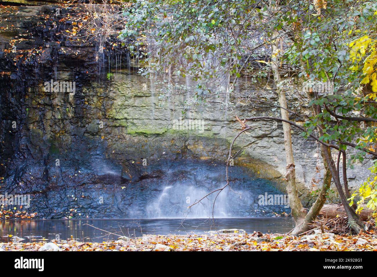 Millikin Falls, Quarry Trails Metro Park, Columbus, Ohio Stock Photo ...