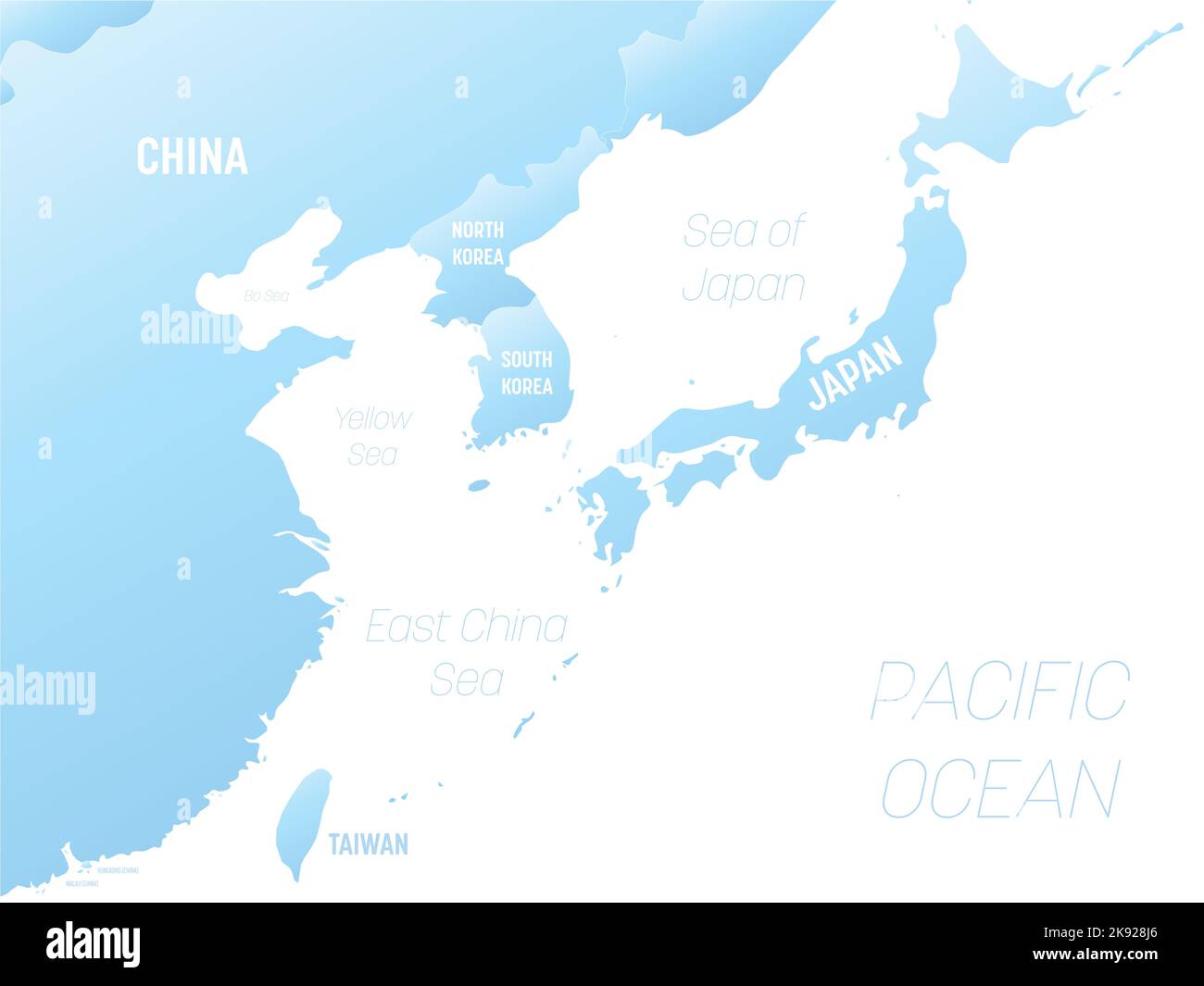 East Asia detailed political map with lables Stock Vector Image & Art ...