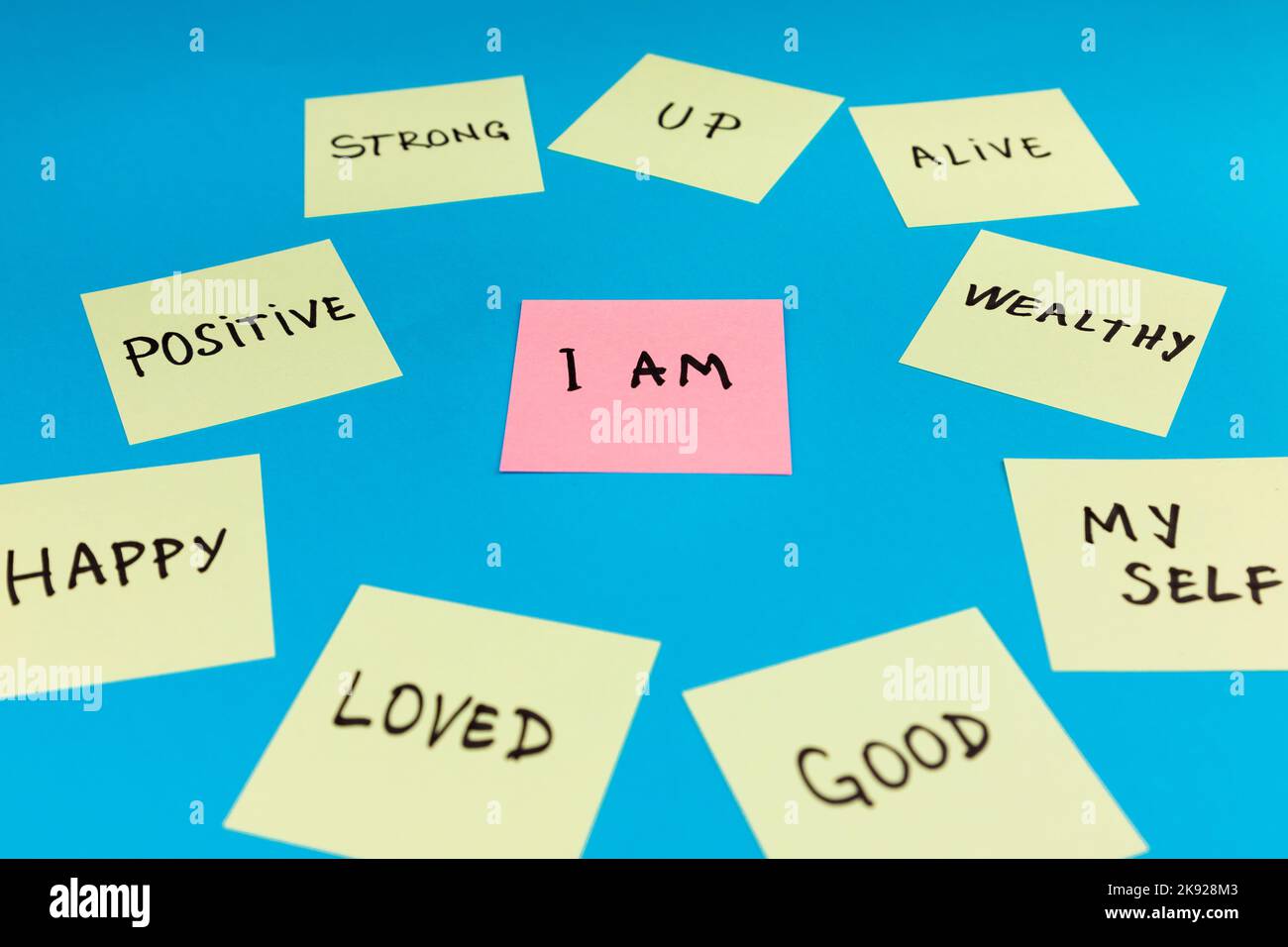 Empowering quotes, notes, messages with the words I am in center with ...