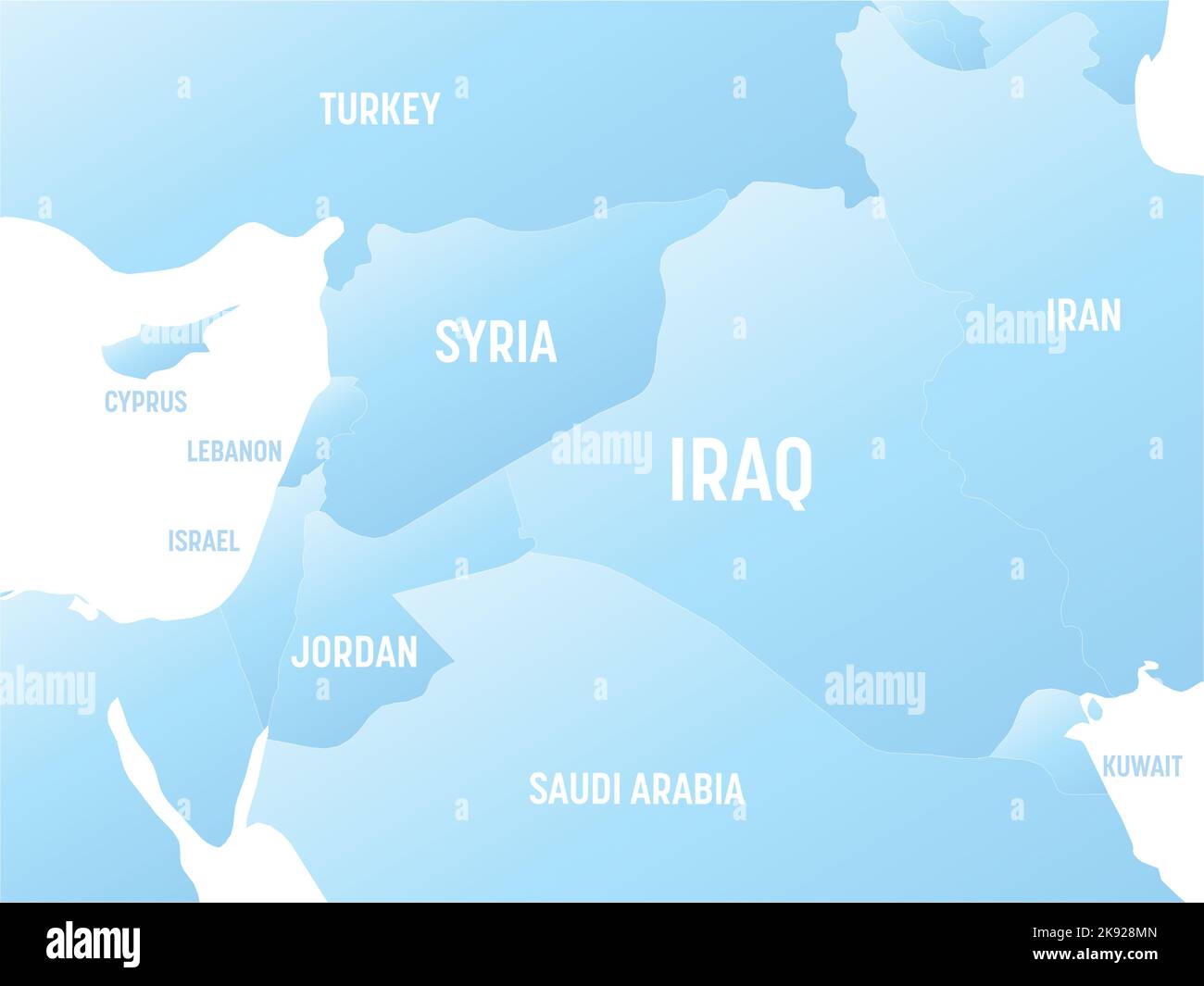 Middle East detailed political map with lables Stock Vector Image & Art ...
