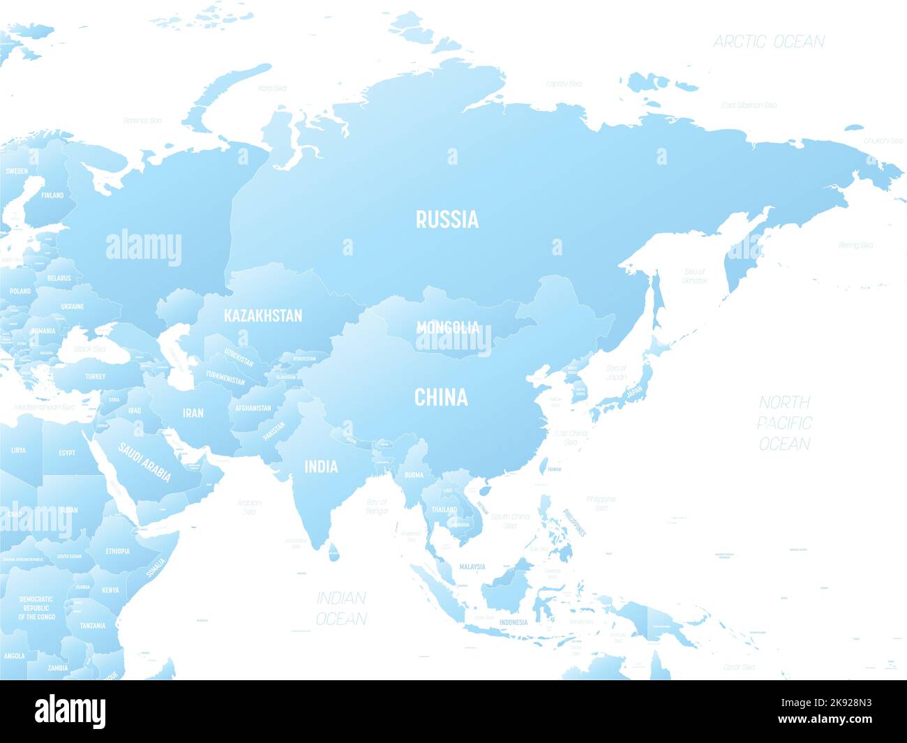 Asia detailed political map with lables Stock Vector Image & Art - Alamy