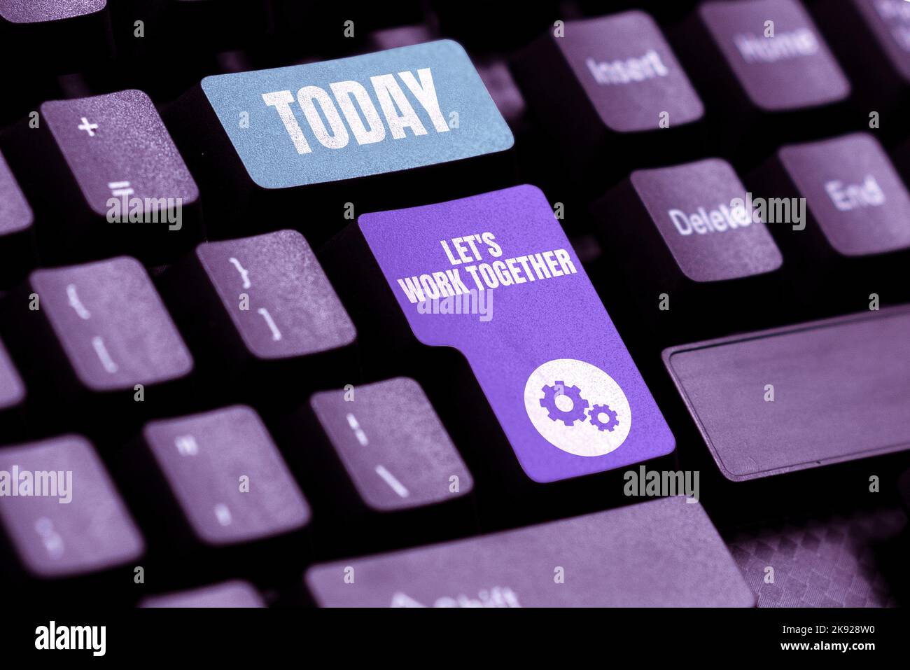 Conceptual caption Let S Is Work Together. Concept meaning Unite and ...